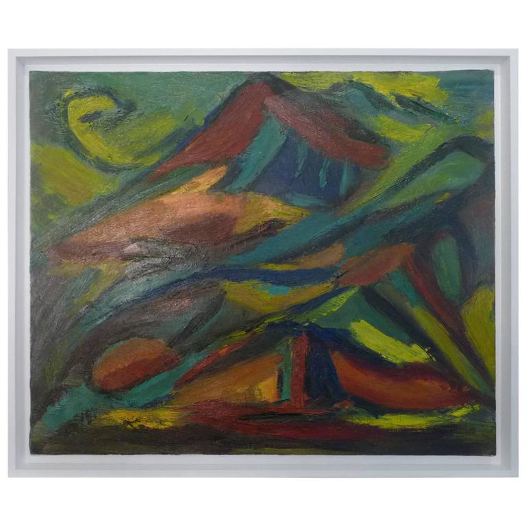 Marie Louise Garnavault French Modernist Abstract Landscape Oil ...