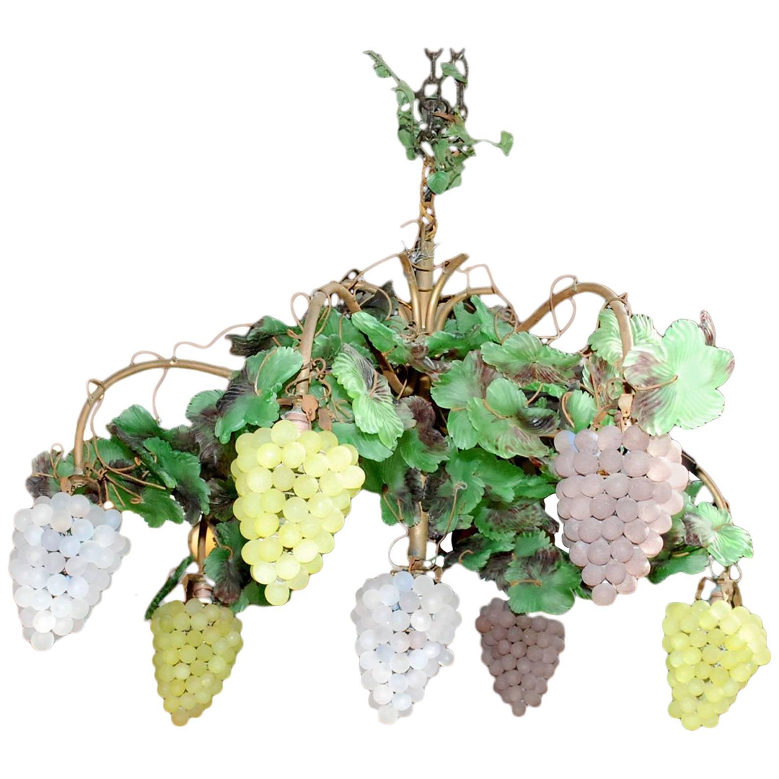 Venetian Glass Grape Chandelier at 1stDibs | murano glass grape ...