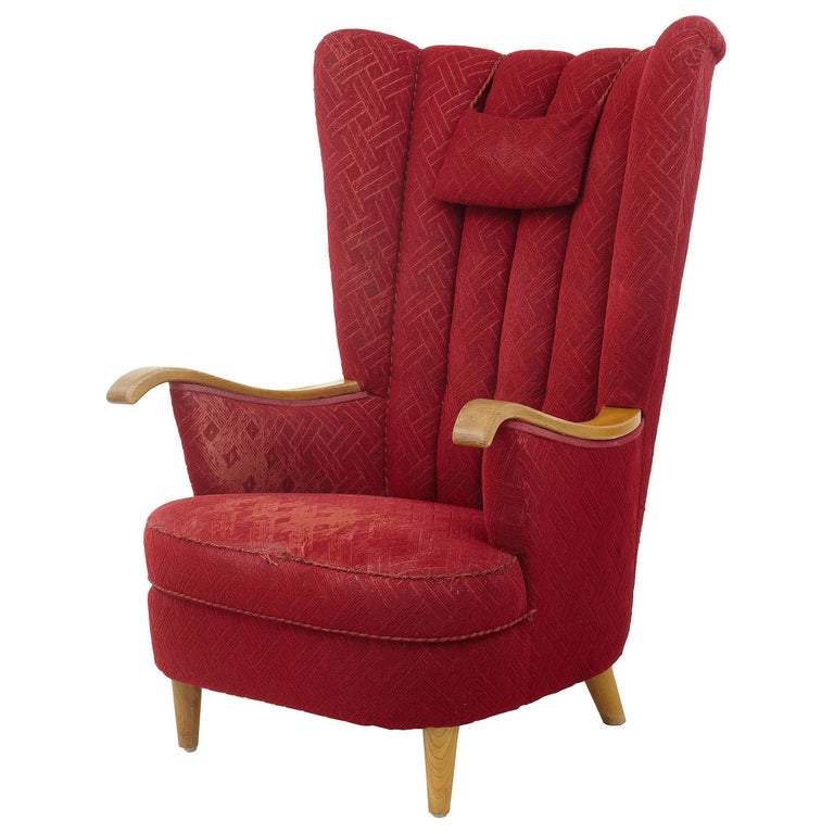 Late Art Deco Shell Back Armchair at 1stDibs