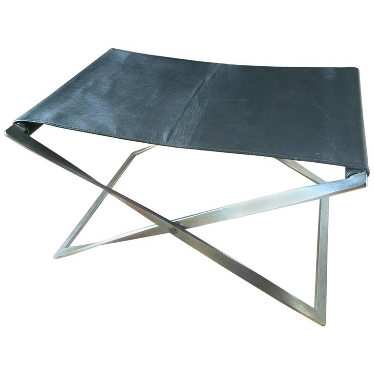 Early pk91 Folding Stool Poul Kjærholm/ekc at 1stDibs