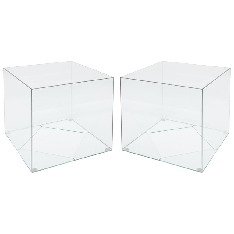 Large Pace Glass Cube Tables at 1stDibs