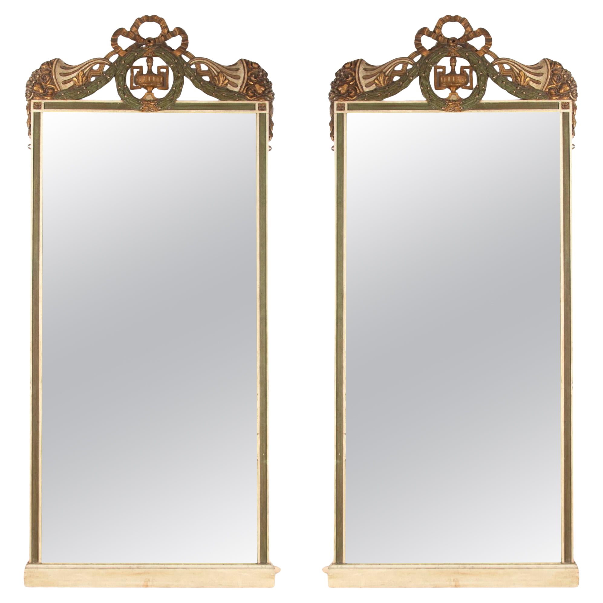 Pair of 19th Century Decorative French Mirrors For Sale at 1stDibs