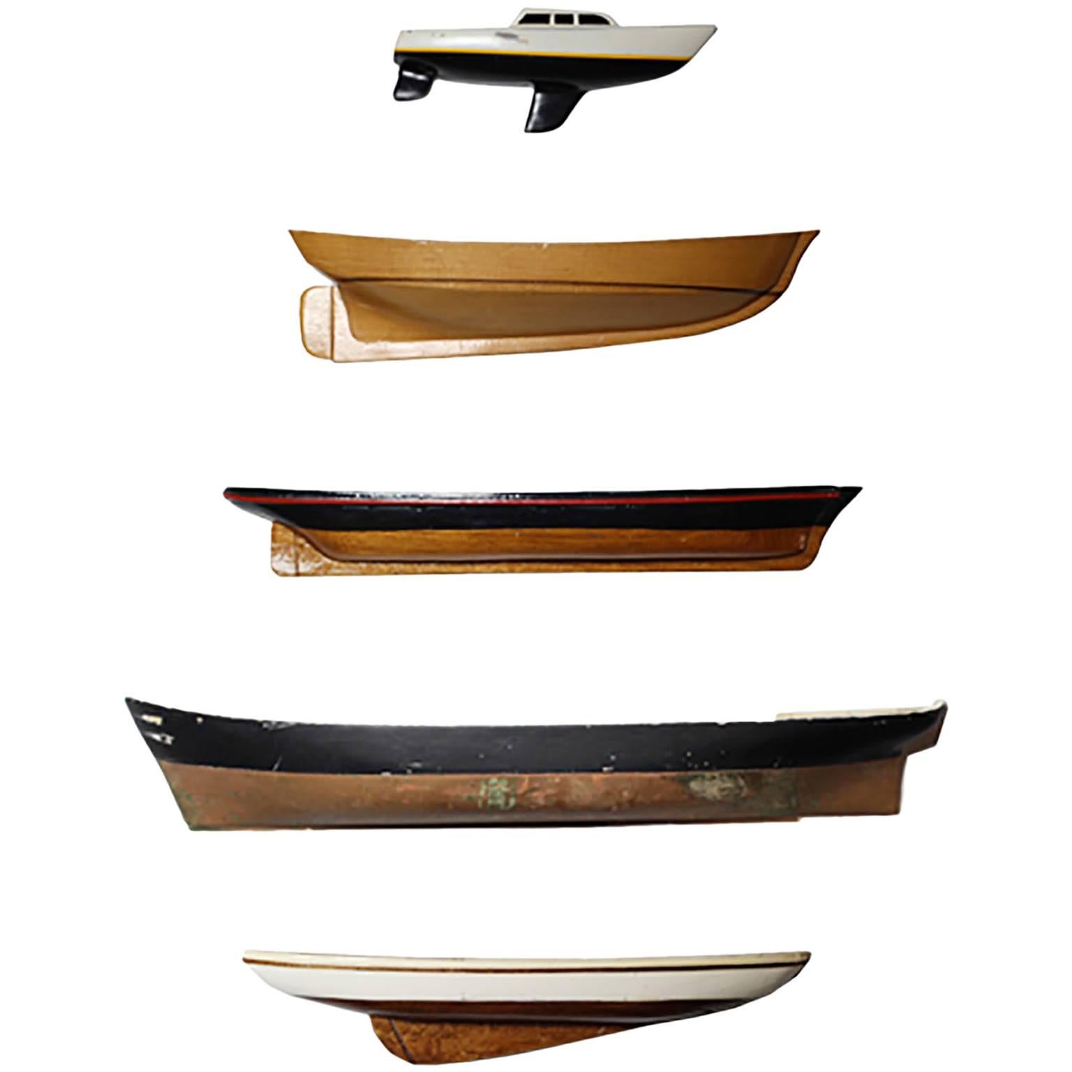 Collection of Mid-Century Half Hull Ship Plaques For Sale at 1stDibs