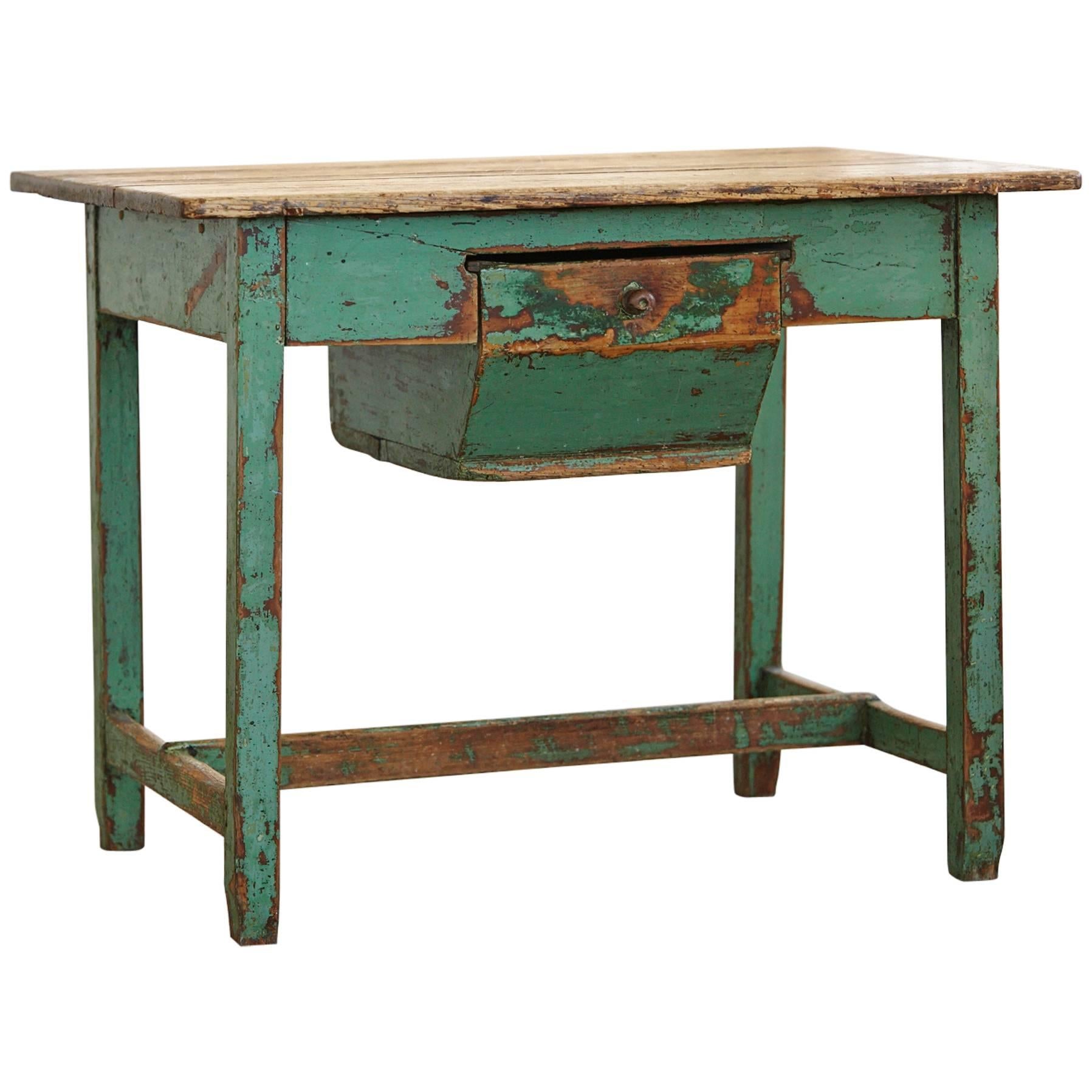 19th Century Primitive Dough Farm Table with Large Drawer at 1stDibs ...