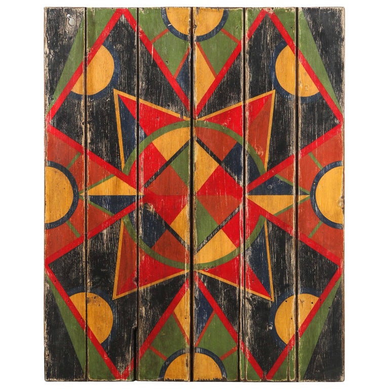 Anonymous Abstract Geometric Painted Board For Sale at 1stDibs