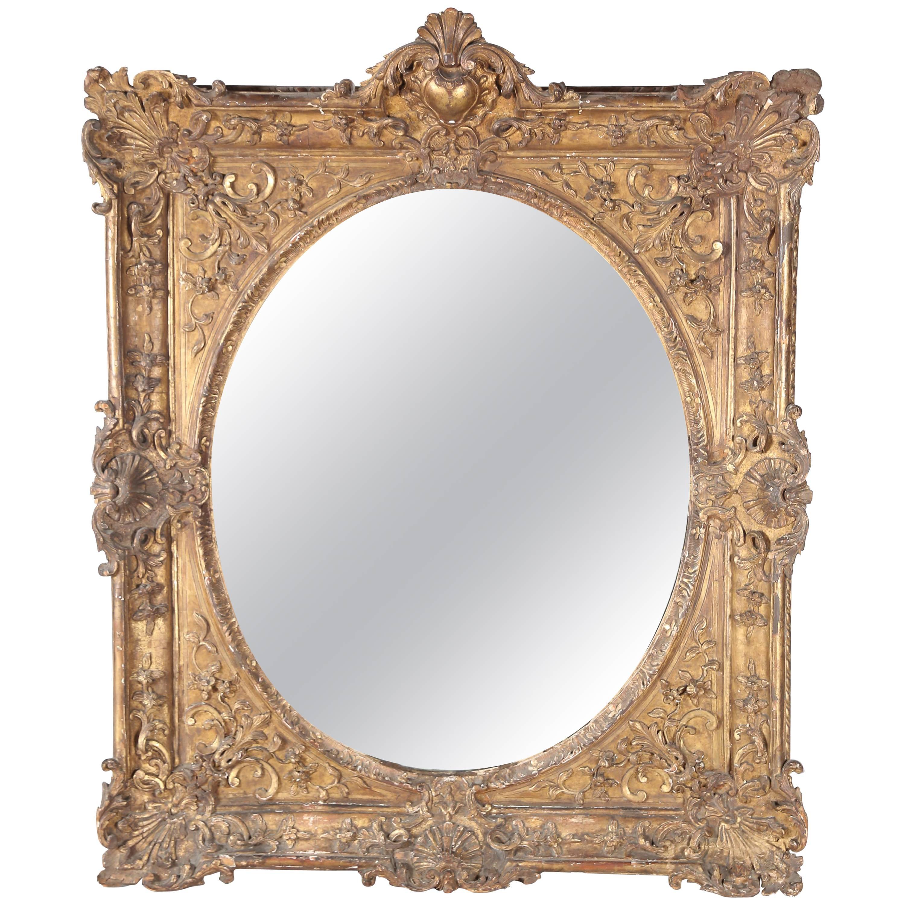 Antique French Gilt Carved Mirror For Sale at 1stDibs