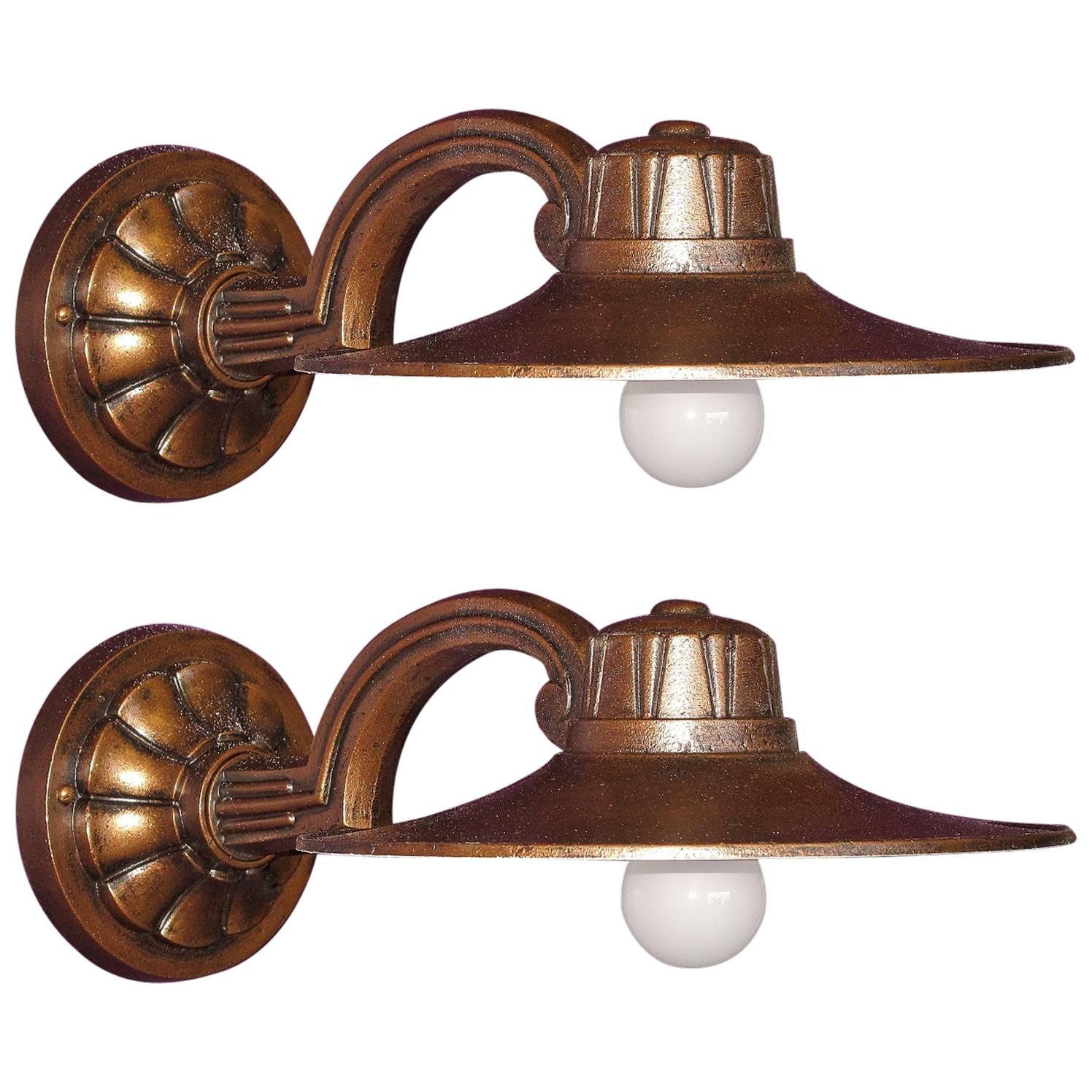 Vintage Service Station Gooseneck Brackets, circa 1935 For Sale at 1stDibs