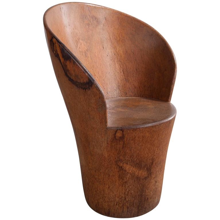 Solid Tree Trunk Lounge Chair at 1stDibs | tree trunk chair, trunk chair