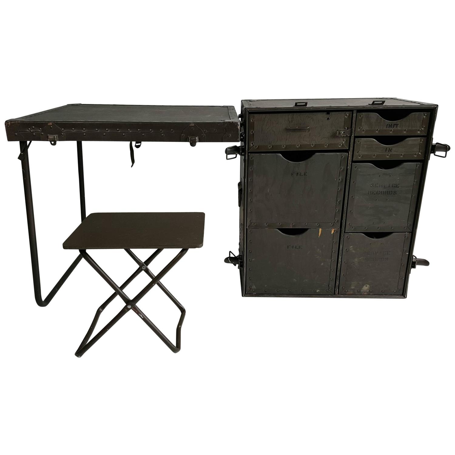 Industrial Army Issue Portable Desk at 1stdibs