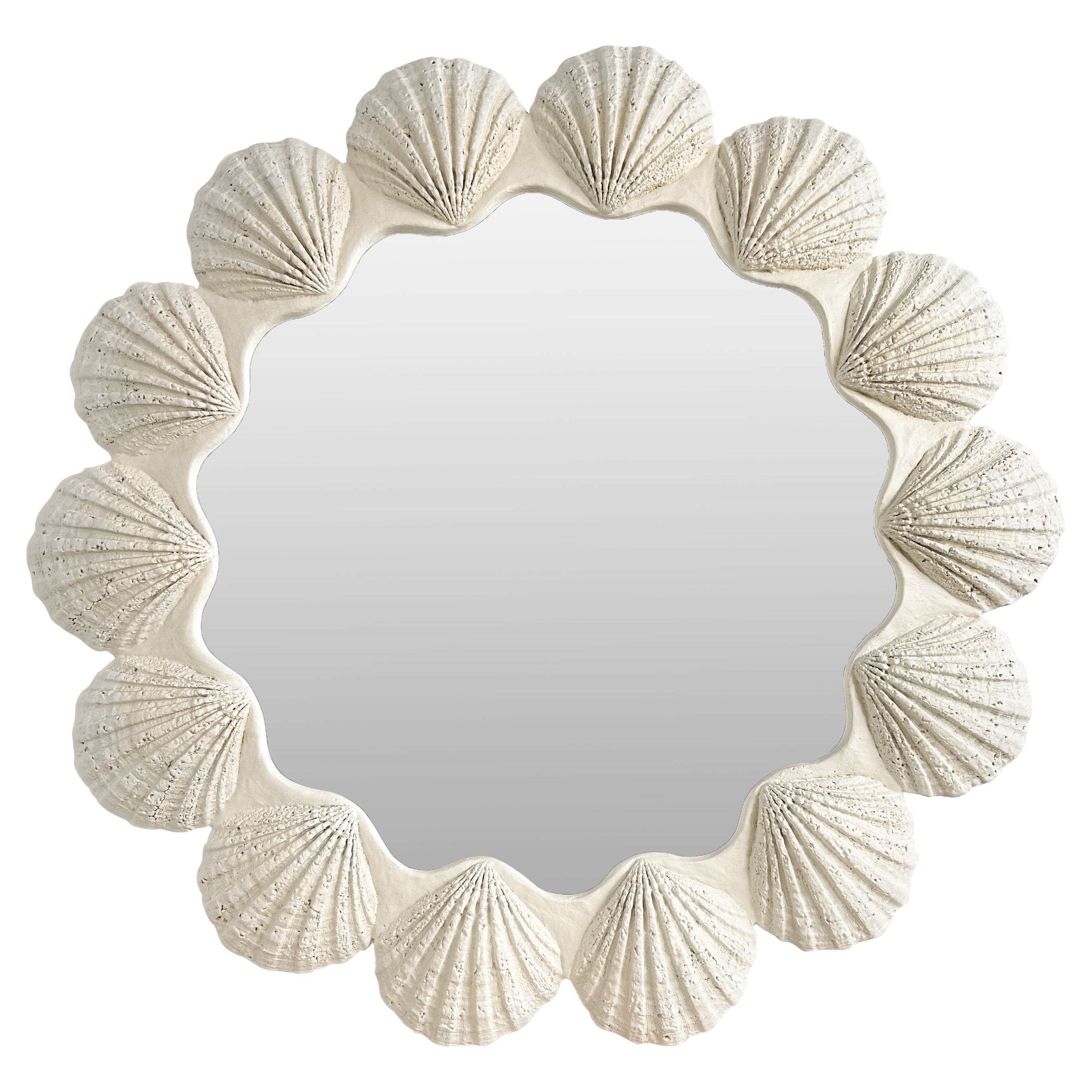 Scallop Seashell Mirror, 1970s For Sale at 1stDibs