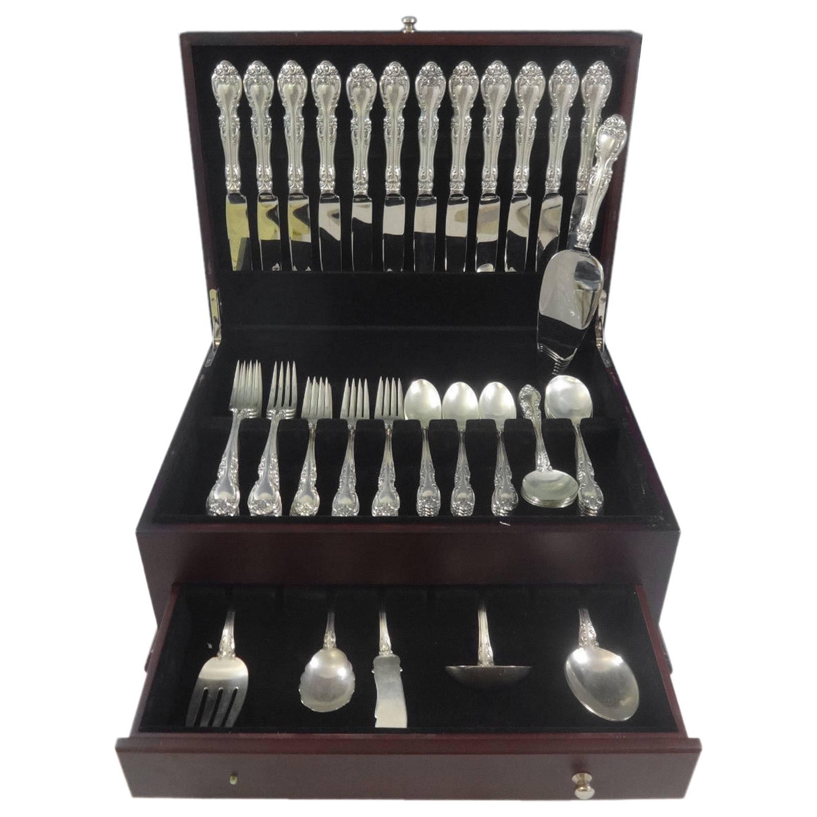 Melrose by Gorham Sterling Silver Flatware Set Service 66 Pieces Dinner ...