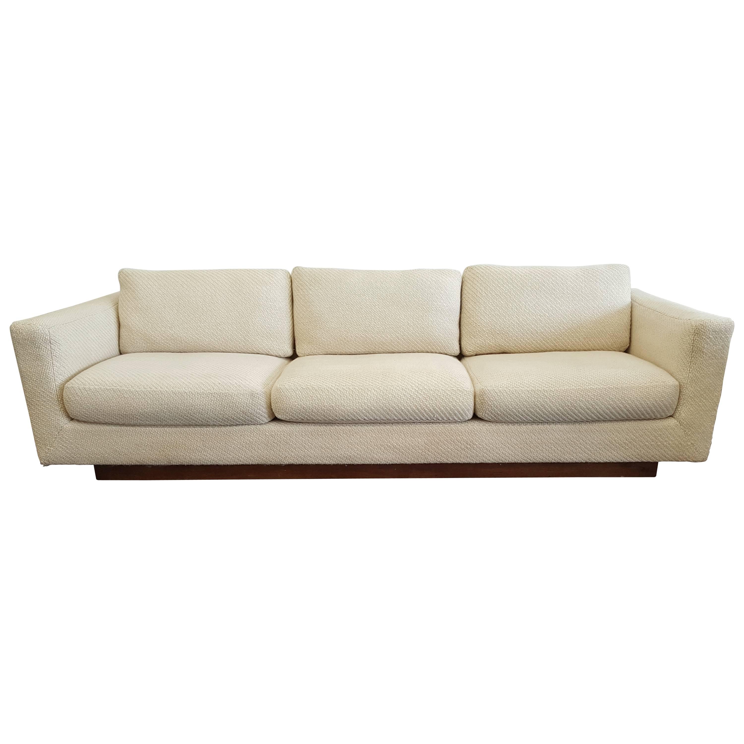 Mid-Century Dunbar Tuxedo Sofa with Walnut Plinth Base at 1stDibs ...