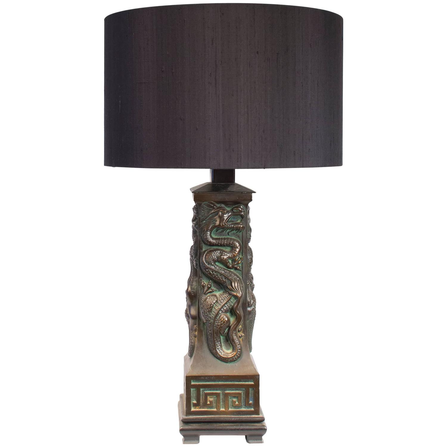 Dragon Brass Chinoiserie Table Lamp For Sale at 1stdibs