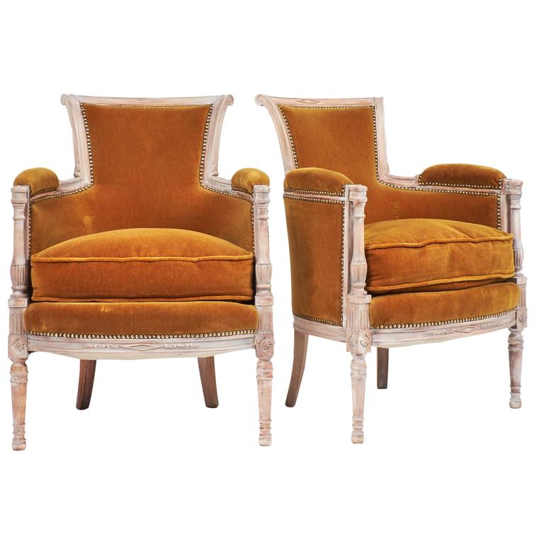 Early 19th Century Pair of French Directoire Style Bergères at 1stDibs