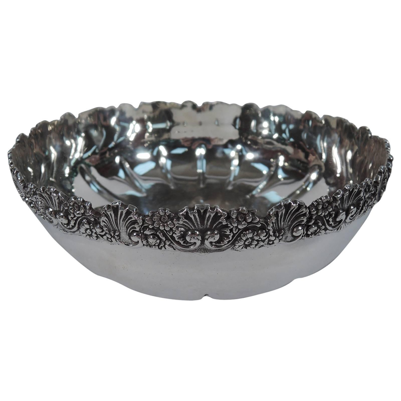 Antique Tiffany Sterling Silver Bowl with Flowers and Scallop Shells at ...