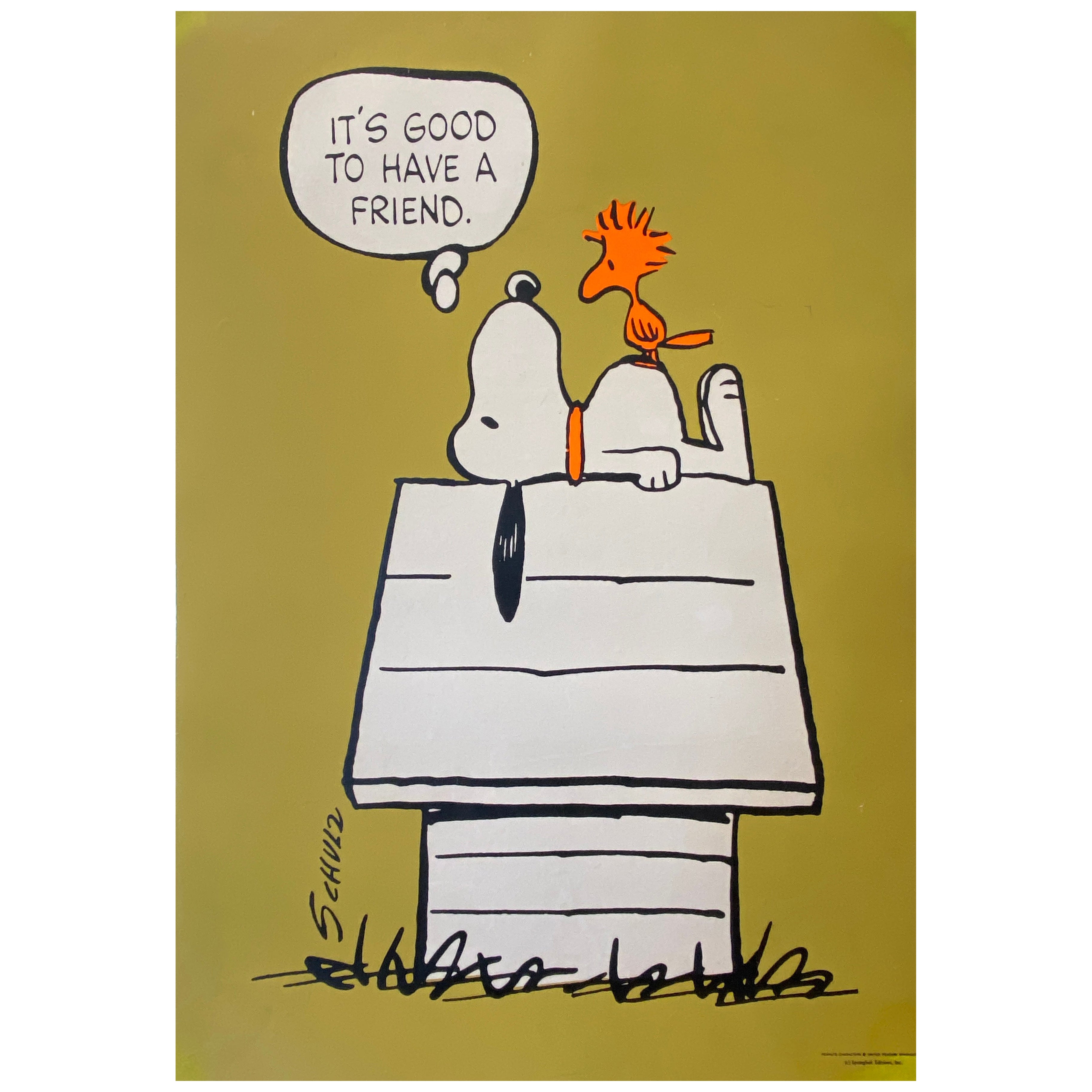 Original Vintage Poster, 'It’s Good to Have a Friend' Snoopy and ...