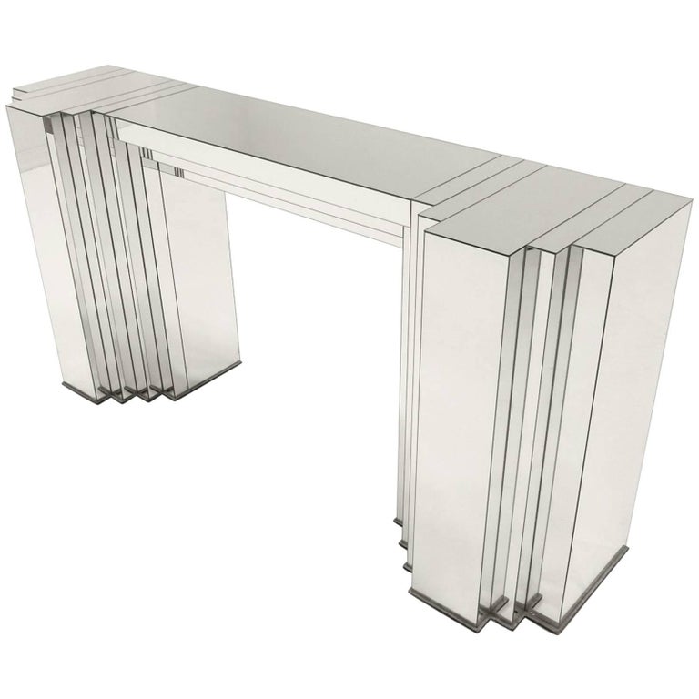 Art Deco style Skyscraper Mirrored Console Table For Sale at 1stDibs