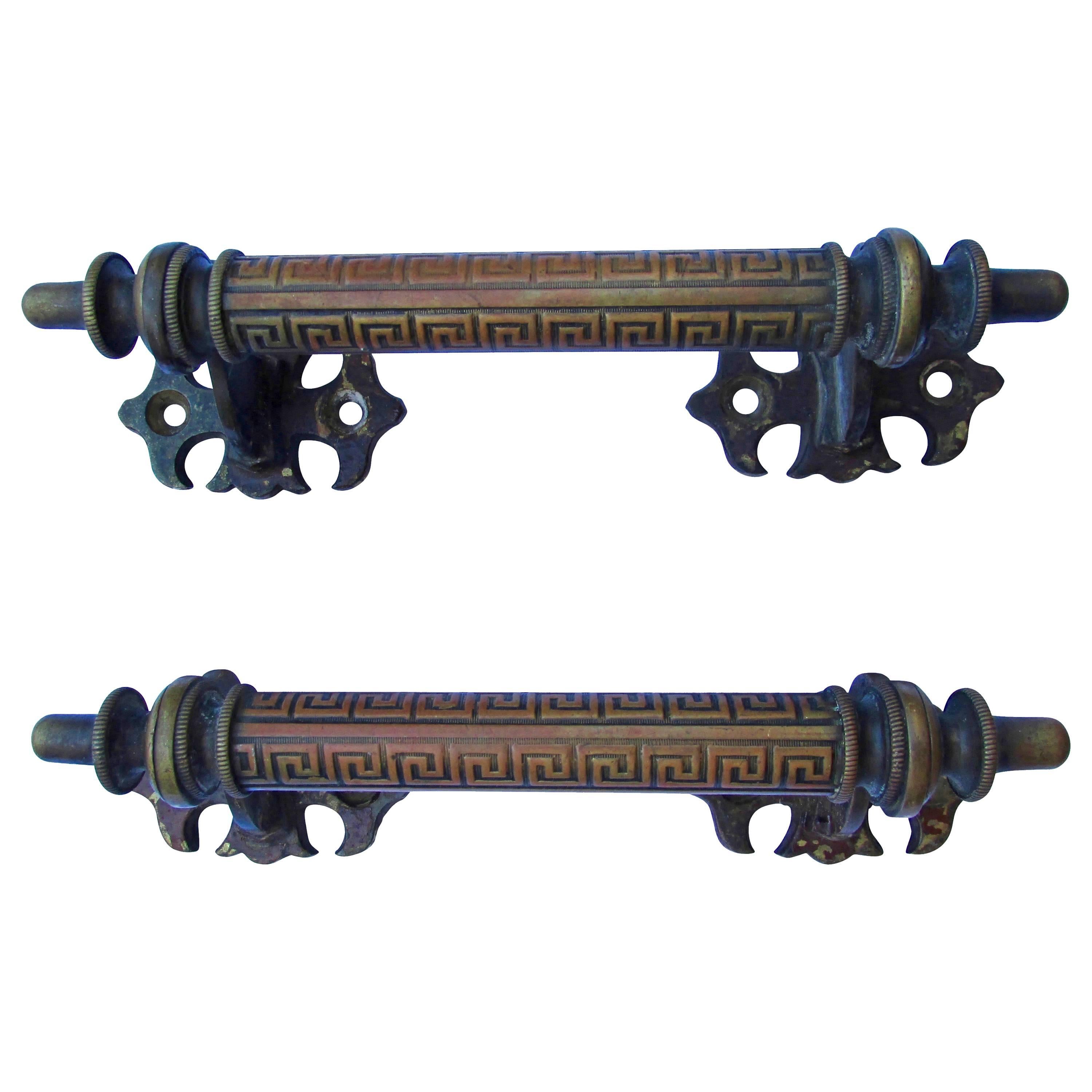Brass Greek Key Door Hardware at 1stDibs