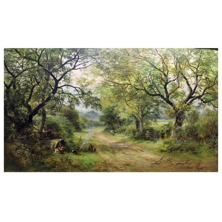 David Payne Oil Painting titled "Gypsy Encampment" at 1stDibs