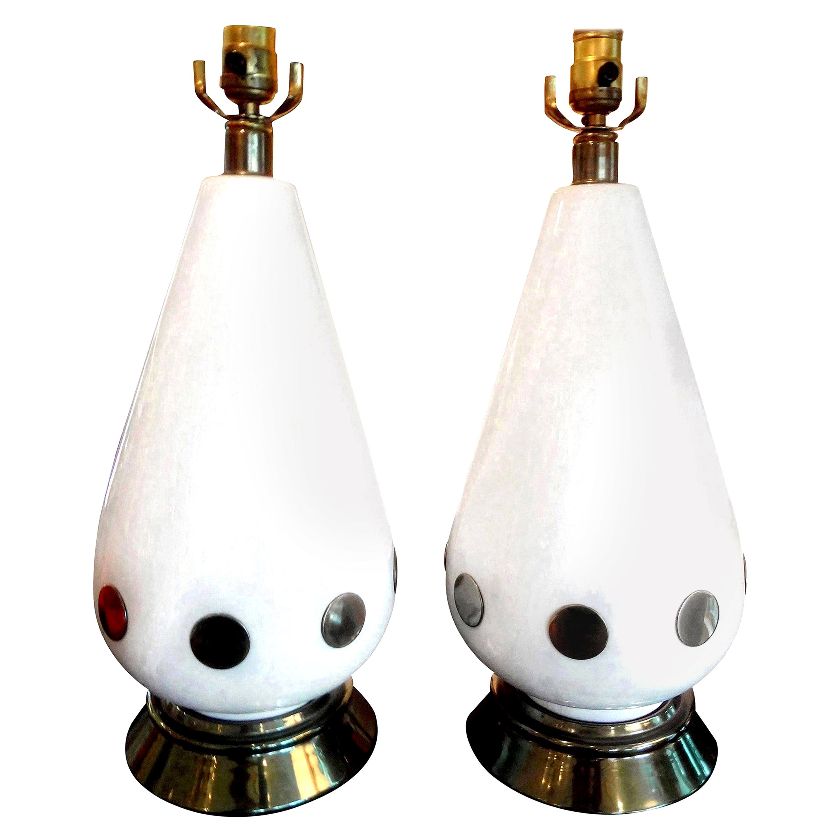 A Mid Century Pair of White Porcelain Fruit Relief Lamps at 1stDibs ...
