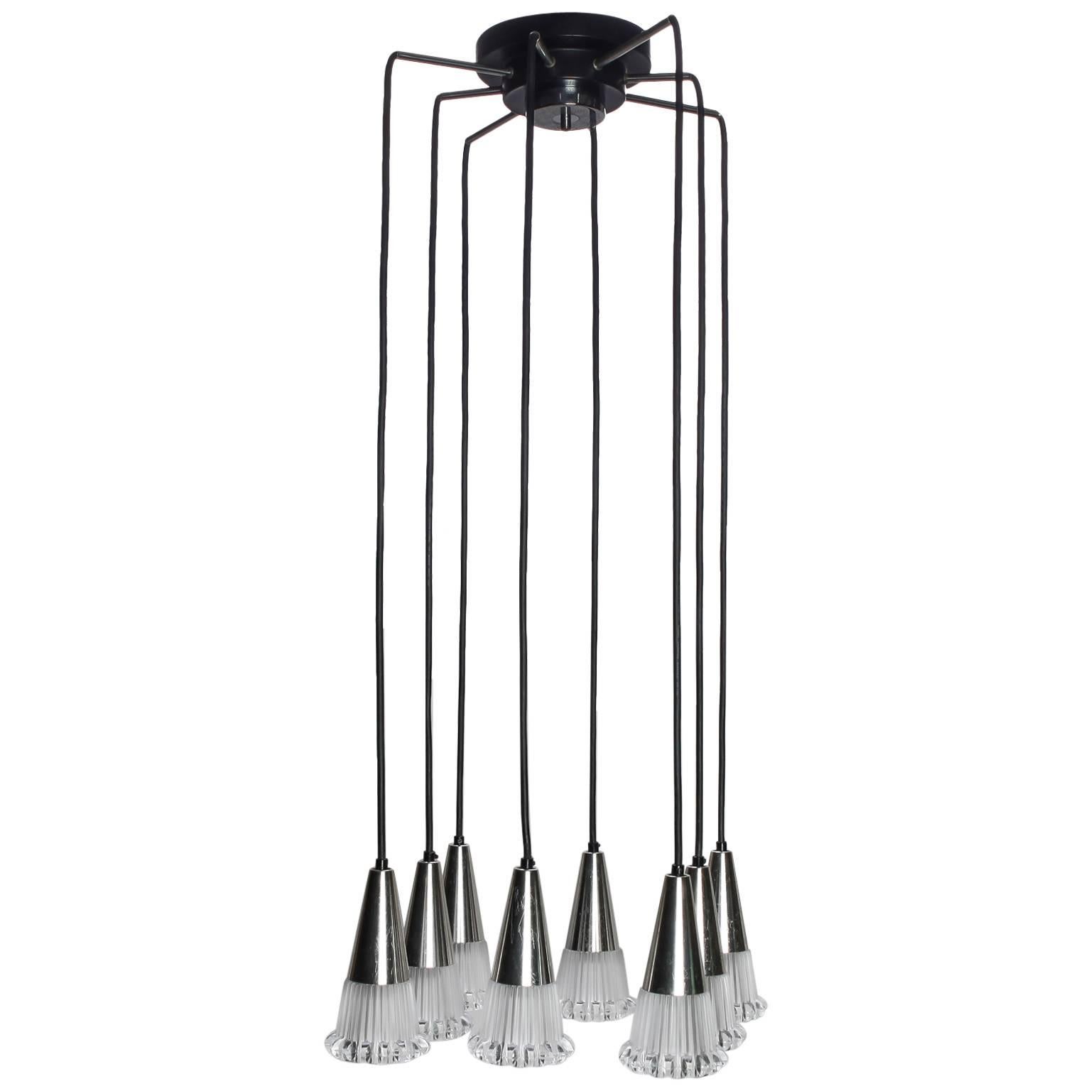 Mid Century Op Art String and Lucite Hanging Fixture at 1stdibs