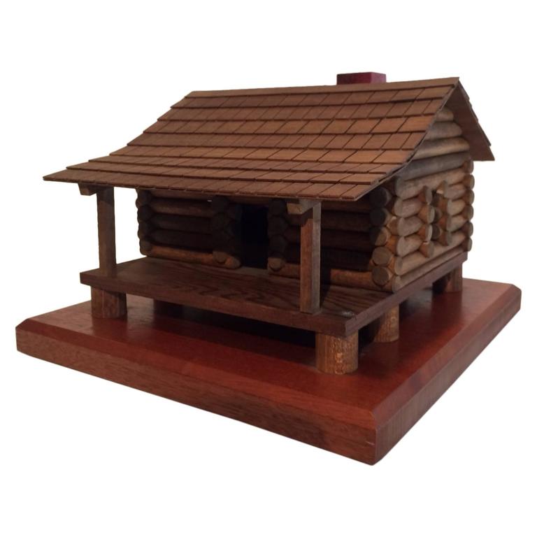 Model Log Cabin on Base at 1stDibs