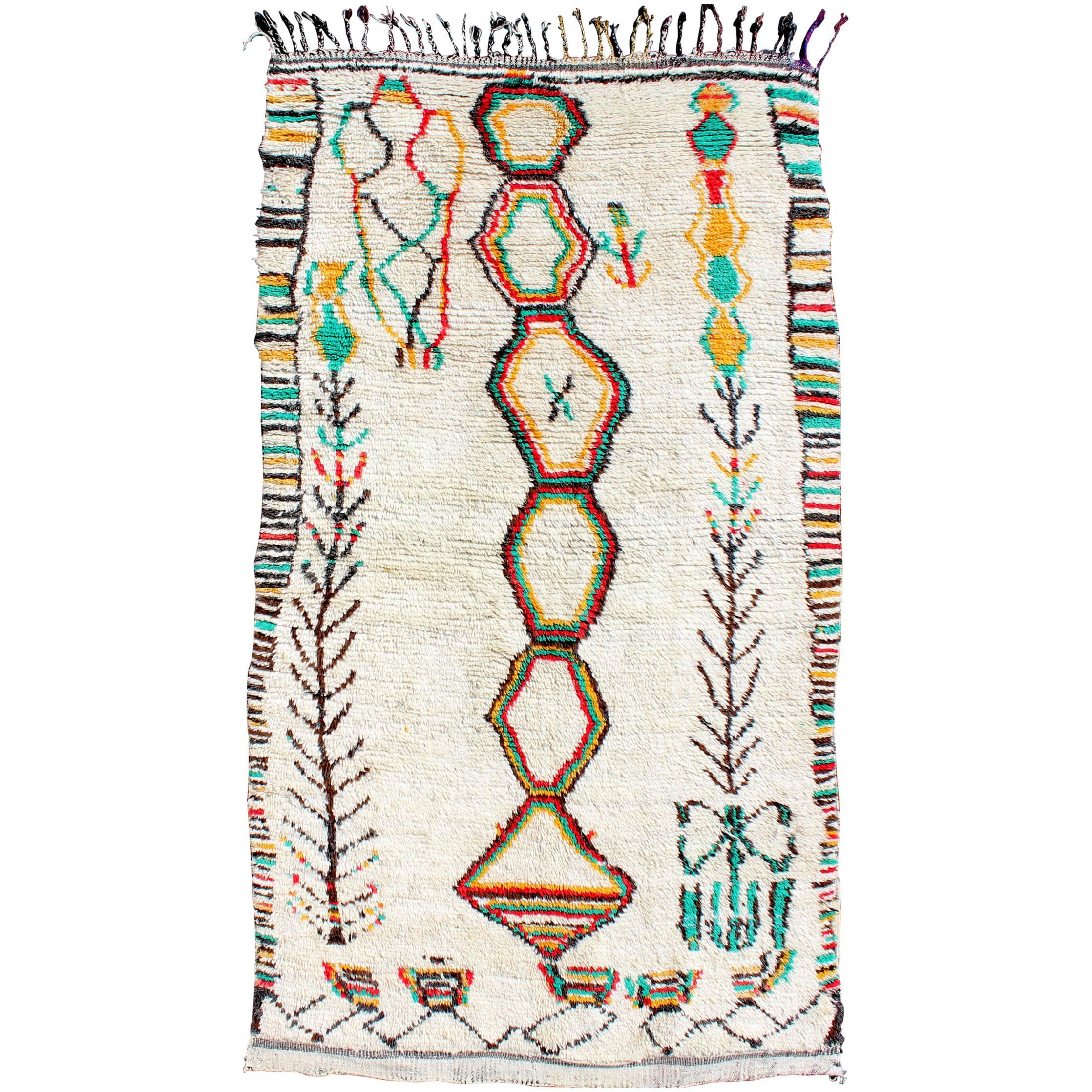 Large Vintage Moroccan Warayne Rug with Meandering Cross Motifs For ...