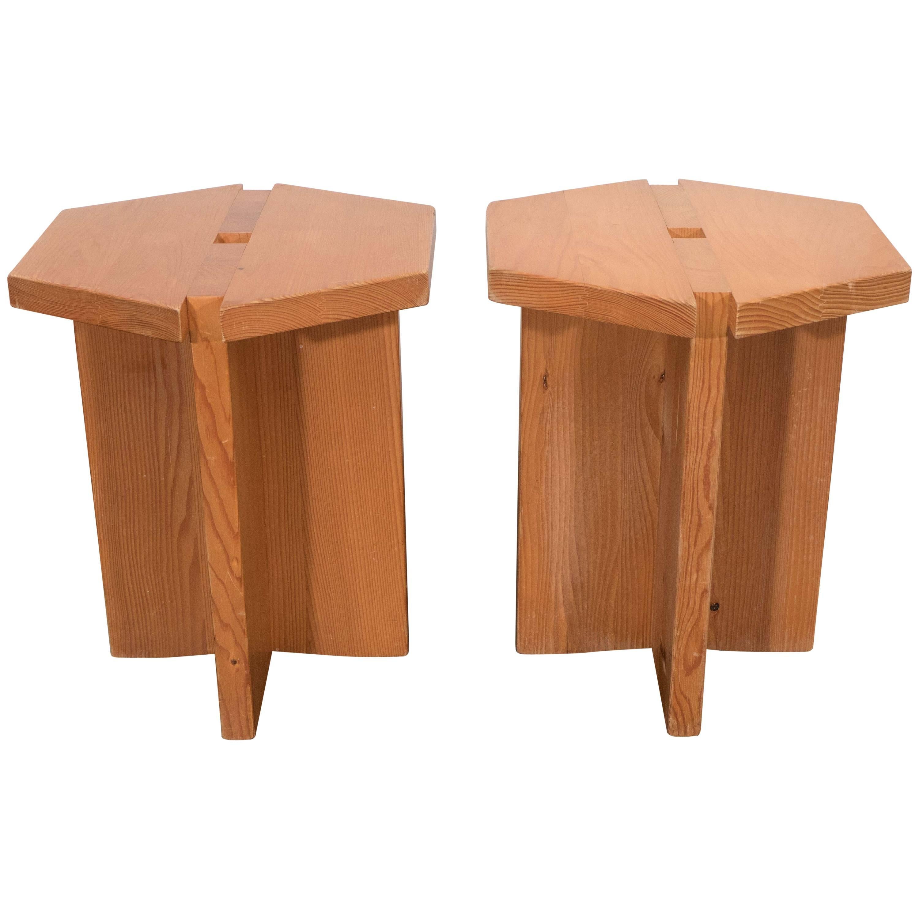 French Studio Hexagon Stools at 1stDibs