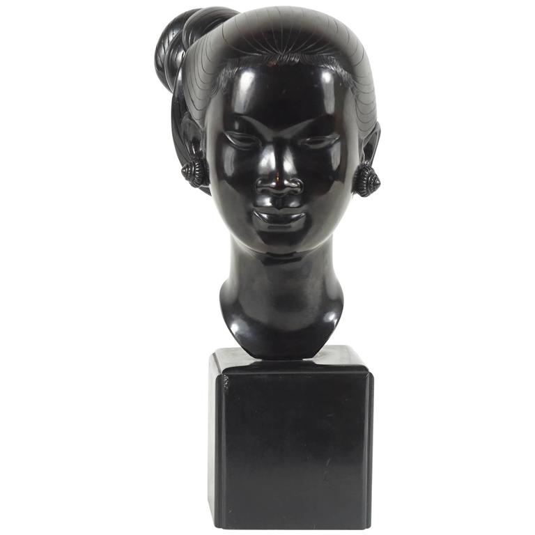 Bronze Sculpture of a Beautiful Asian Girl at 1stDibs