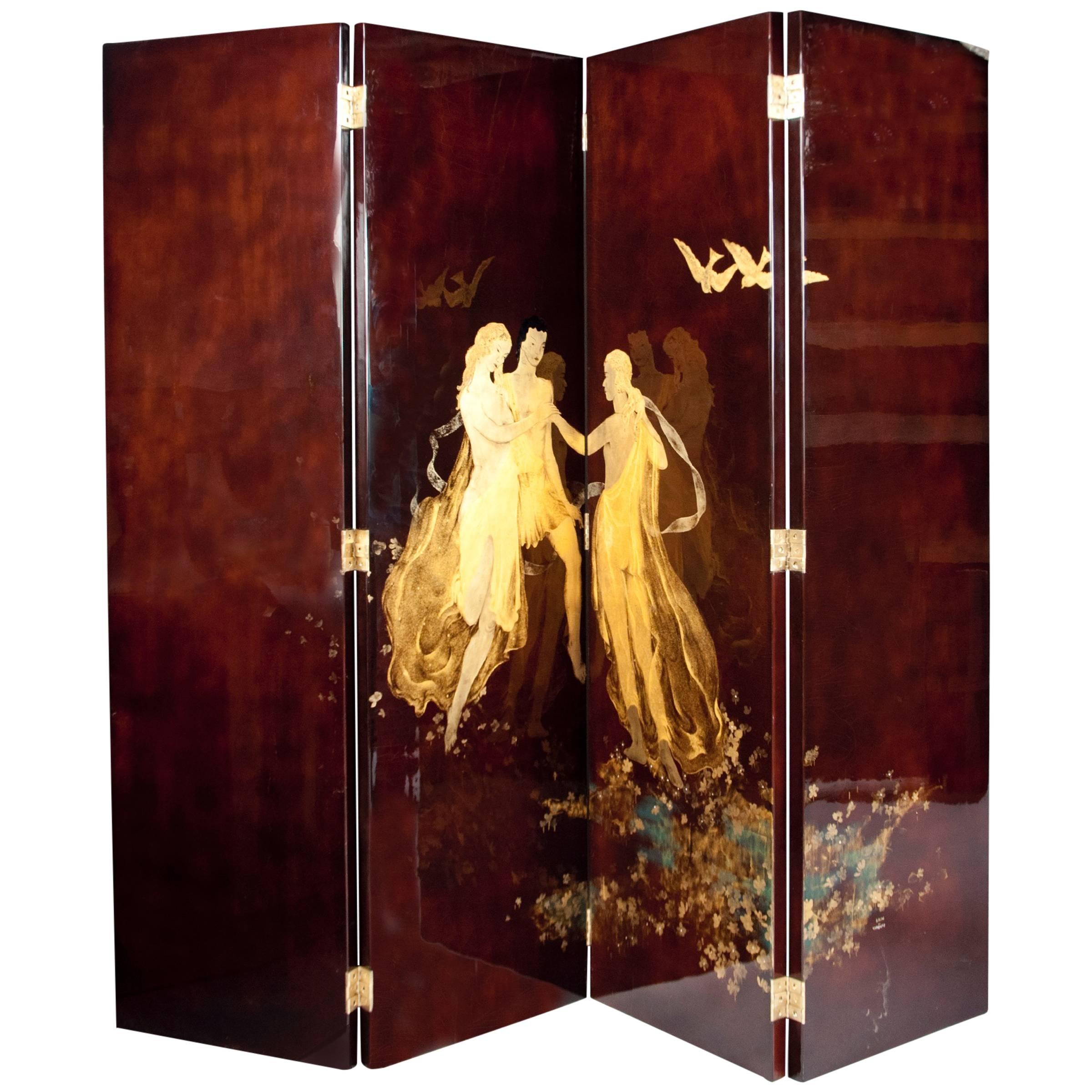 Three-Panel Screen by Paule and Max Ingrand, France, 1943 at 1stDibs