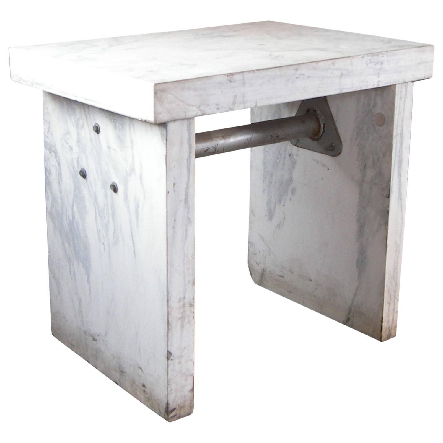Vintage Industrial Marble Slab Laboratory Table - Desk with Steel ...