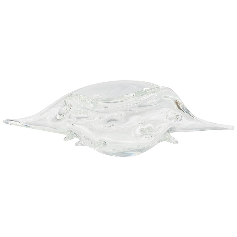 Zauetts Clear Murano Glass Conch Shell at 1stDibs