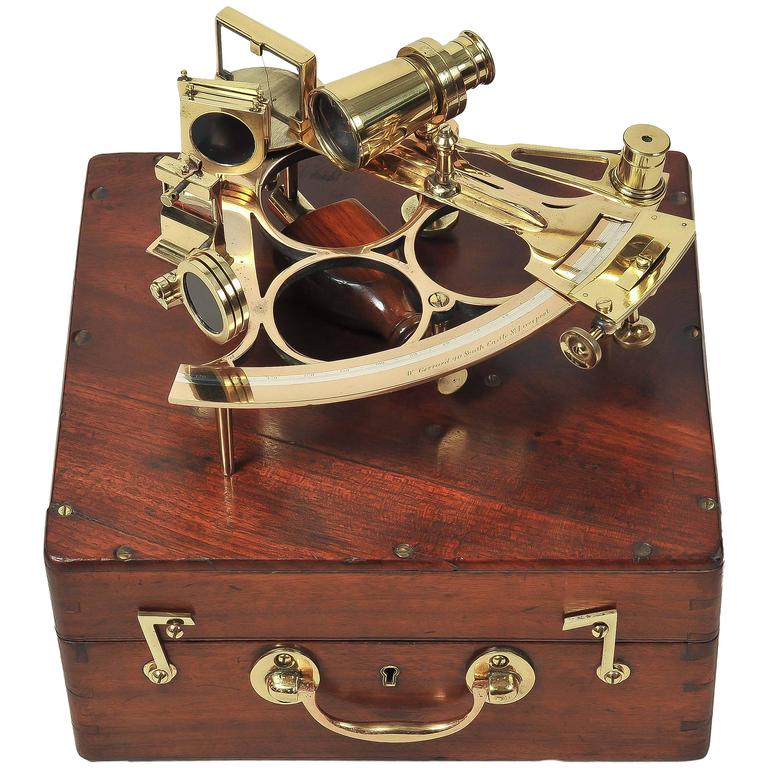 Mahogany Cased Sextant by Gerrard of Liverpool at 1stDibs
