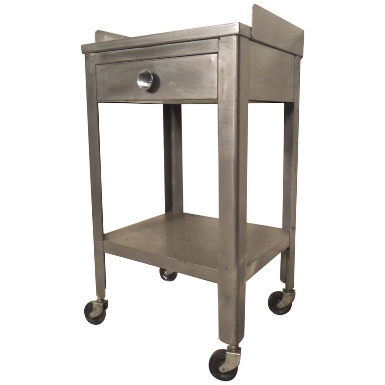 Rolling Metal Side Table at 1stDibs