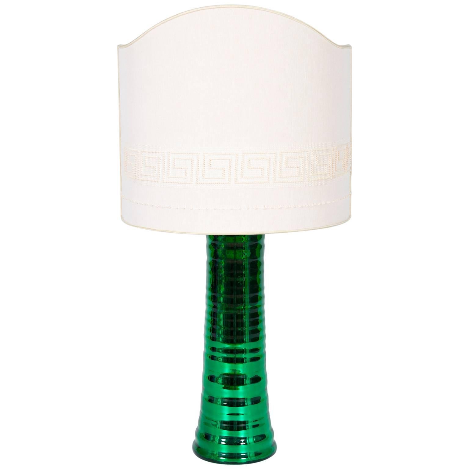 Pair of Italian Cubic Acid Green Murano Glass Lamps Mixed Effect, 2000s ...