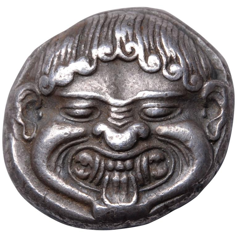 Ancient Greek Silver Coin from Neapolis, 500 BC For Sale at 1stDibs