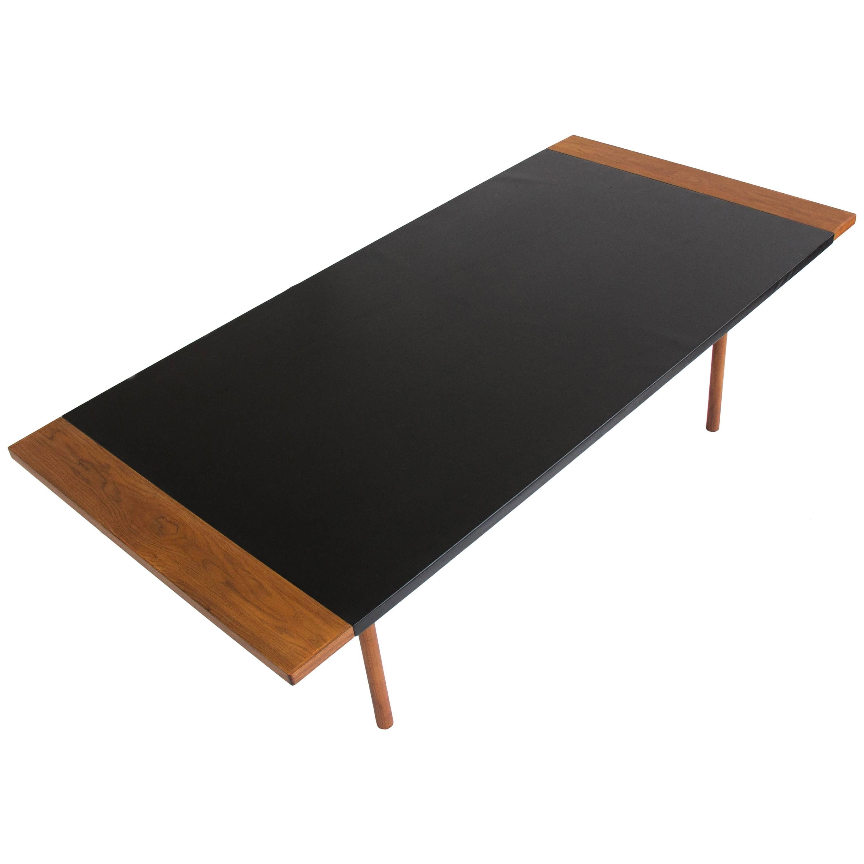 Leather and Teak Conference Table by Sven Ivar Dysthe for Dokka Møbler ...