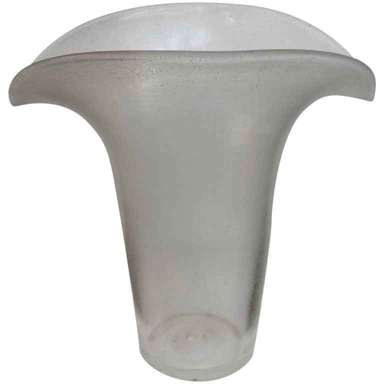 Large Flared Handblown Glass Vase with a Corroso or Scale Finish For ...