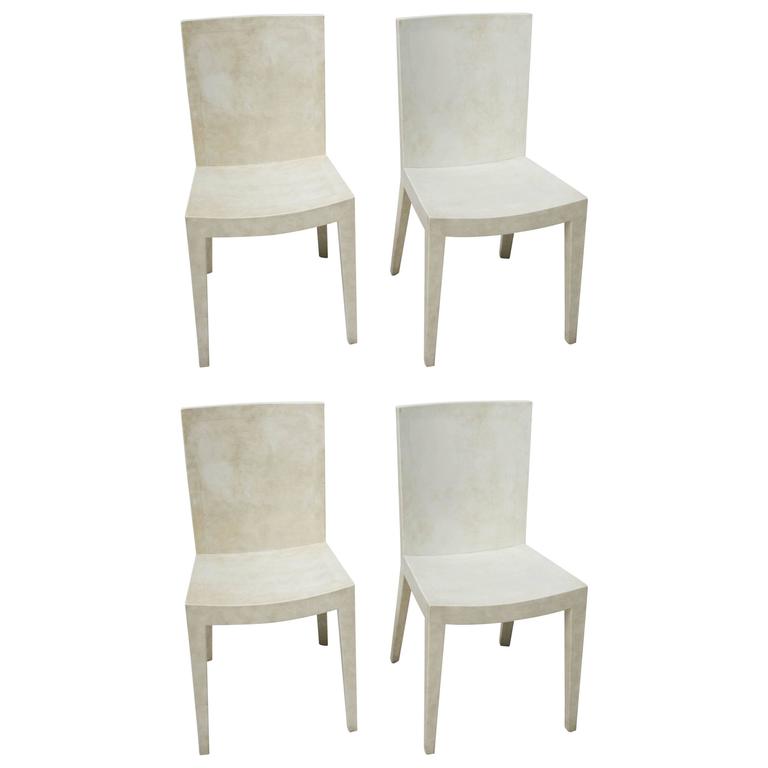 Karl Springer Leather Wrapped JMF Dining Chairs at 1stDibs