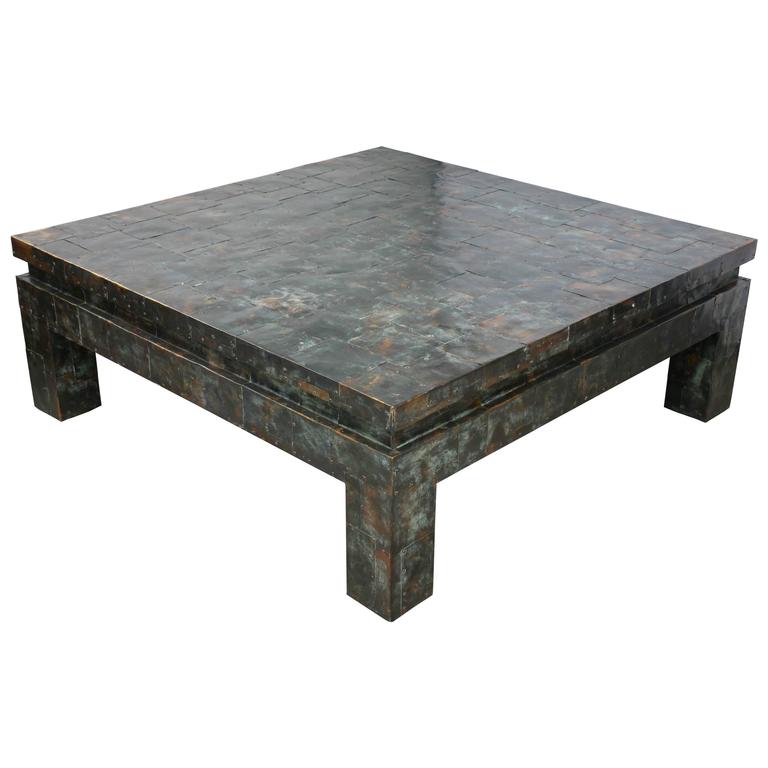 Large-Scale, Paul Evans Style, Anodized-Brass, Brutalist, Square ...