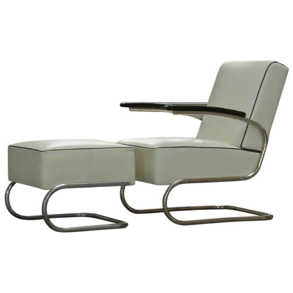 1930s Art Deco Streamline Tubular Steel Cantilever Armchair, Thonet ...