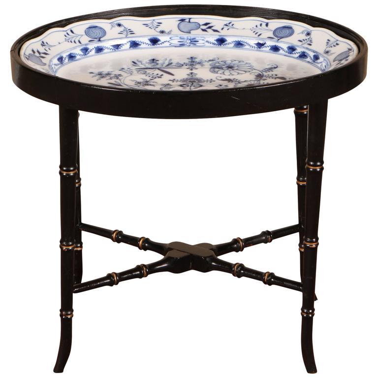 Blue and White Meissen Tray Table at 1stDibs