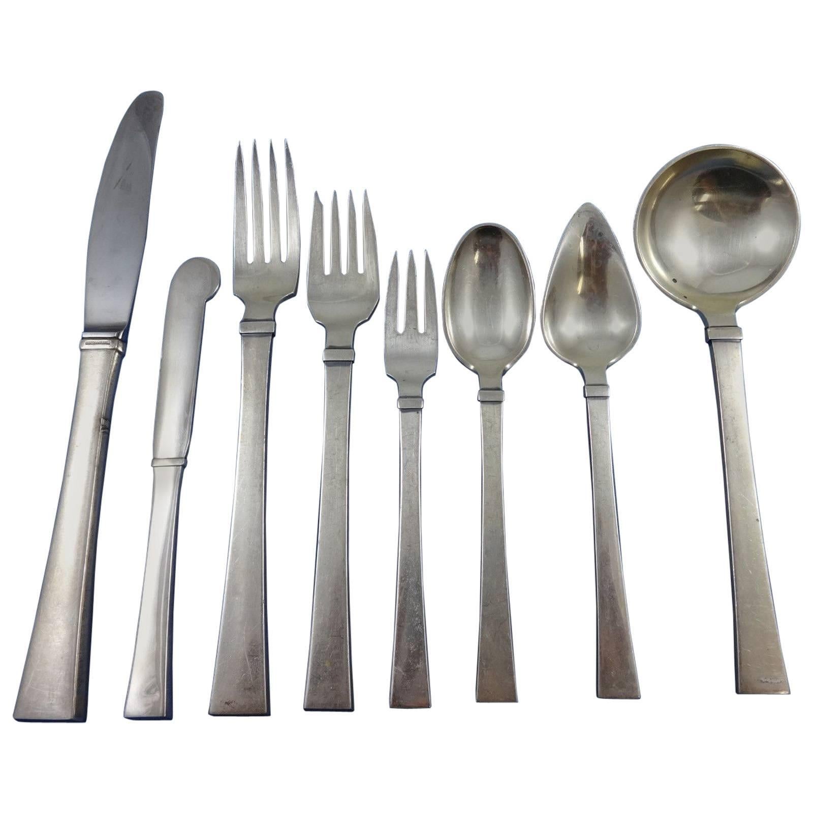 Bell by Hans Hansen Danish Sterling Silver Flatware Set Service 103 Pcs ...