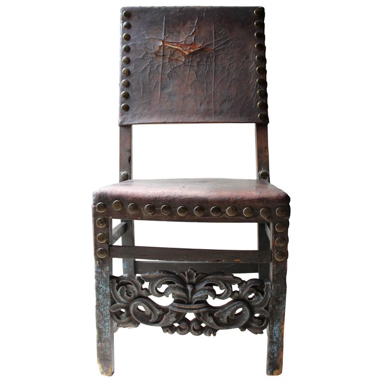 Decorative 17th Century Spanish Walnut Baroque Period Side Chair at ...