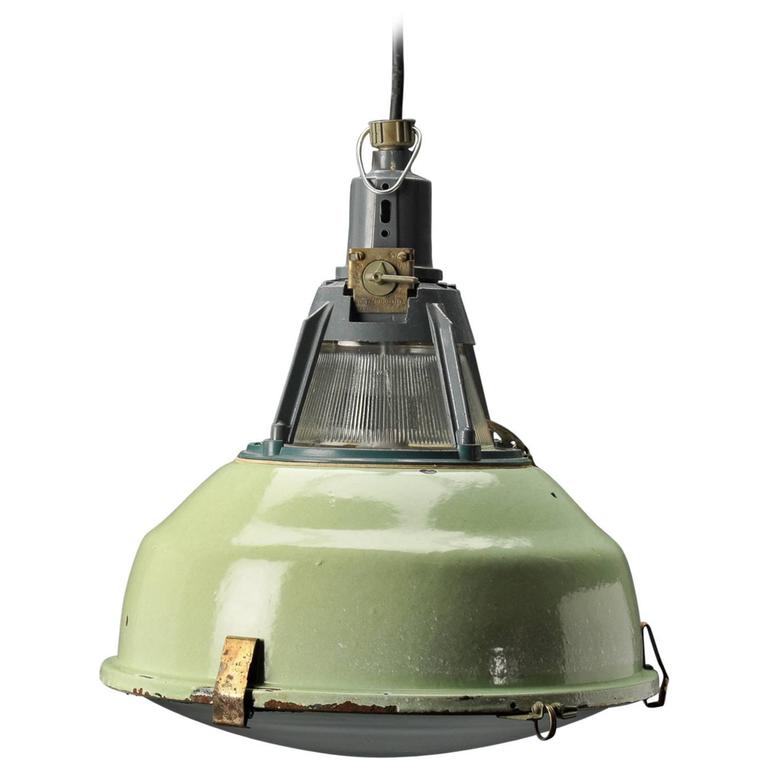 Green Soviet Factory, Industrial Pendant Lamp at 1stDibs | soviet lamps