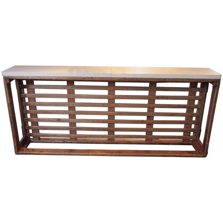 French Retro Tall Narrow Console Table at 1stDibs