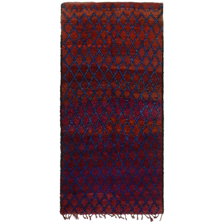 Mid-Century Moroccan Rug For Sale at 1stDibs