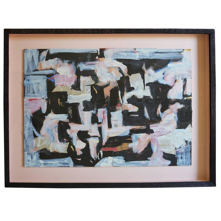 Abstract Expressionist Collage and Gouache at 1stDibs