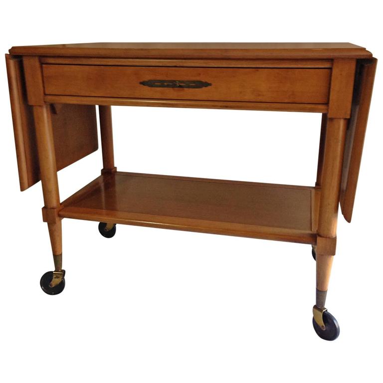 Mid-Century Modern Drop-Leaf Bar or Dessert Cart For Sale at 1stDibs ...