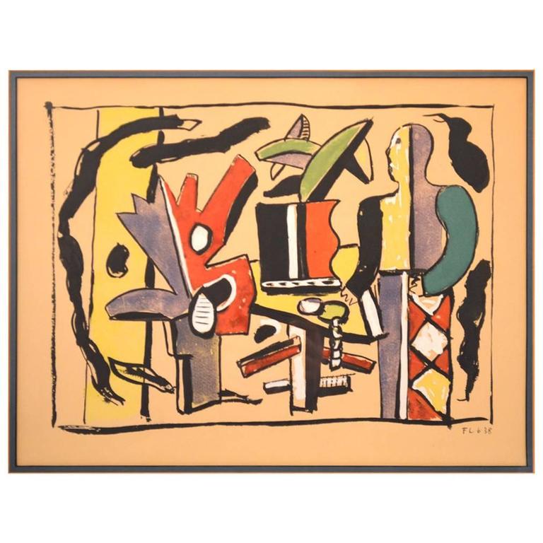 Period Fernand Leger Framed Print For Sale at 1stdibs